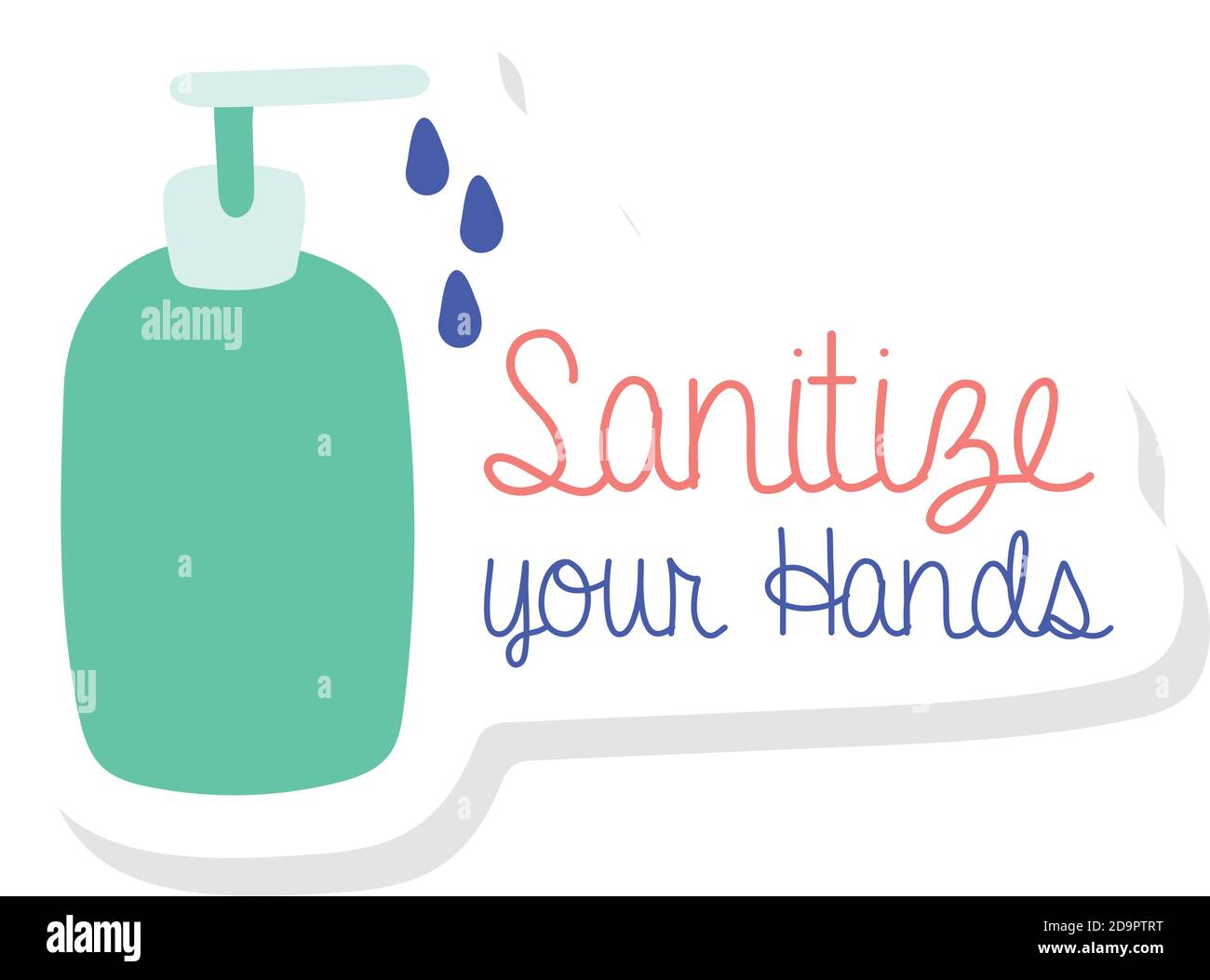 sanitize your hands lettering campaign with antibacterial soap bottle ...