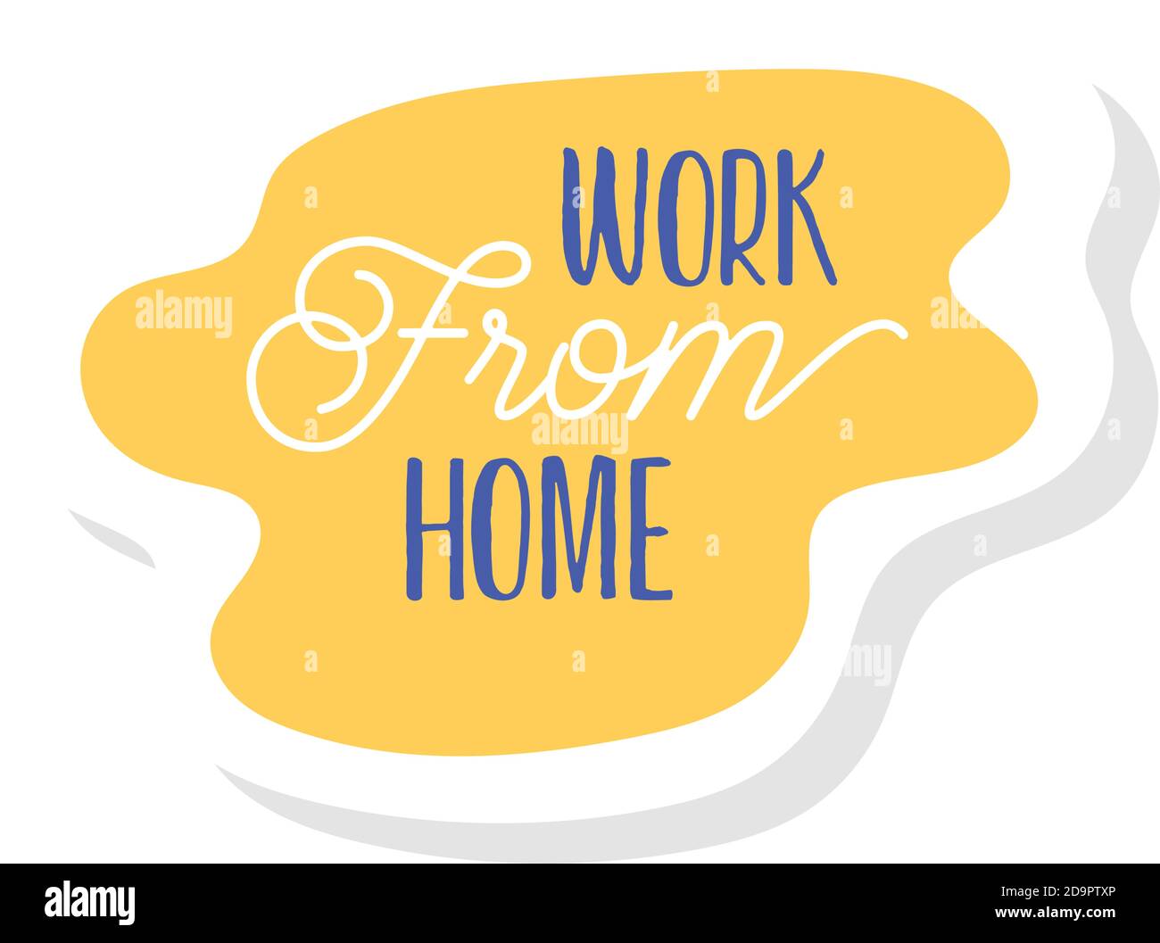 work from home lettering campaign vector illustration design Stock ...
