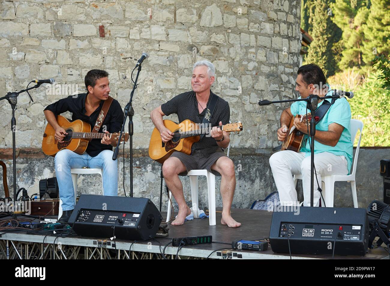 The guitarrists Andrea Valeri , Michael Fix and Francois Sciortino in ...