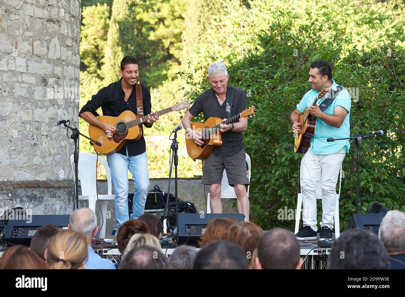 The guitarrists Andrea Valeri , Michael Fix and Francois Sciortino in ...