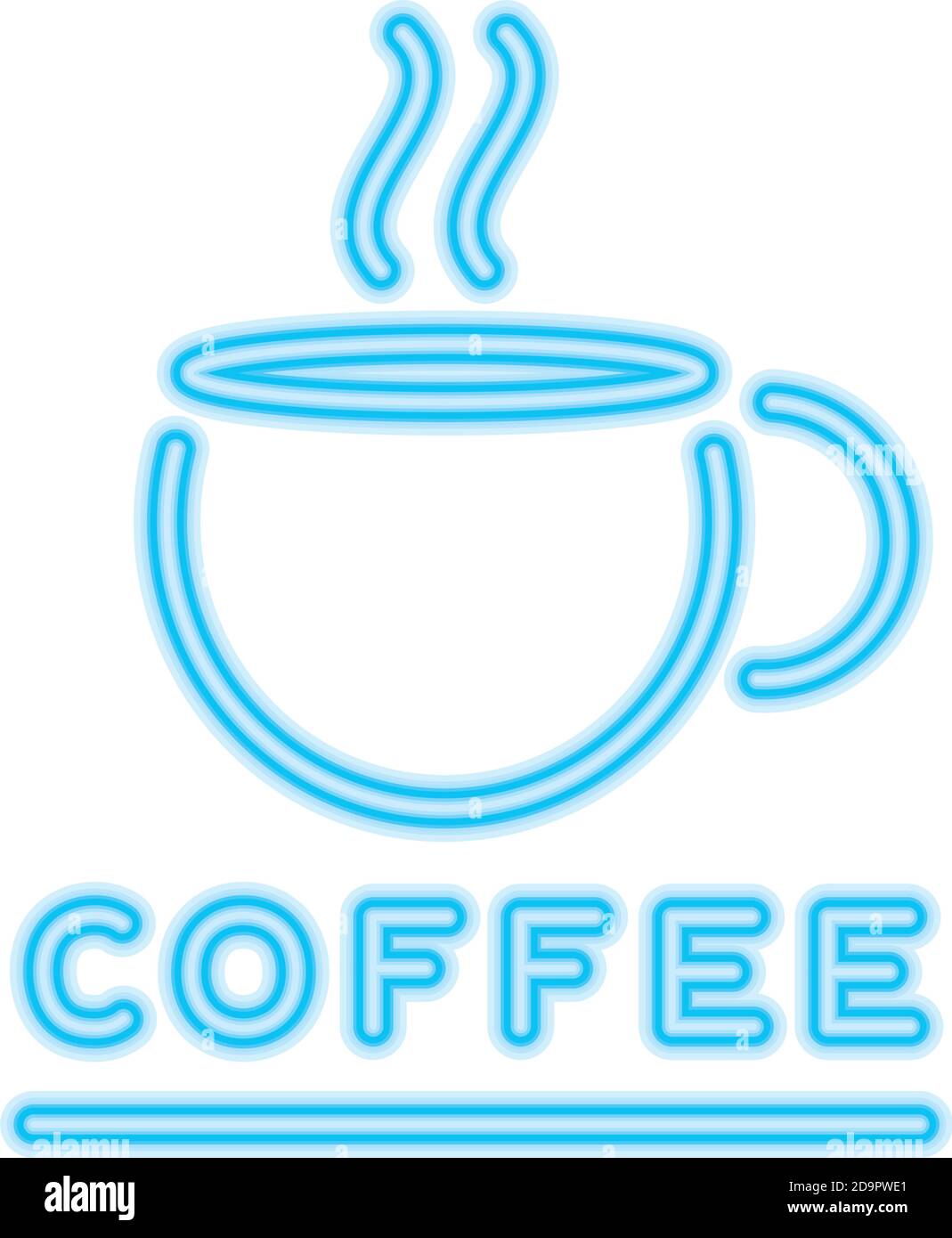 coffee neon sign icon over white background, vector illustration Stock ...