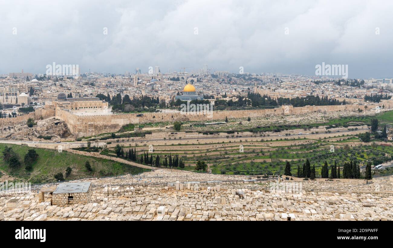 Old city mount of olives aerial hi-res stock photography and images - Alamy