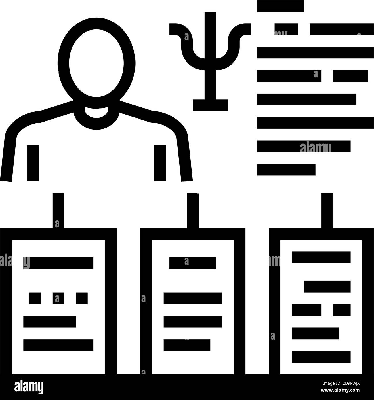 worker different traits line icon vector illustration Stock Vector ...