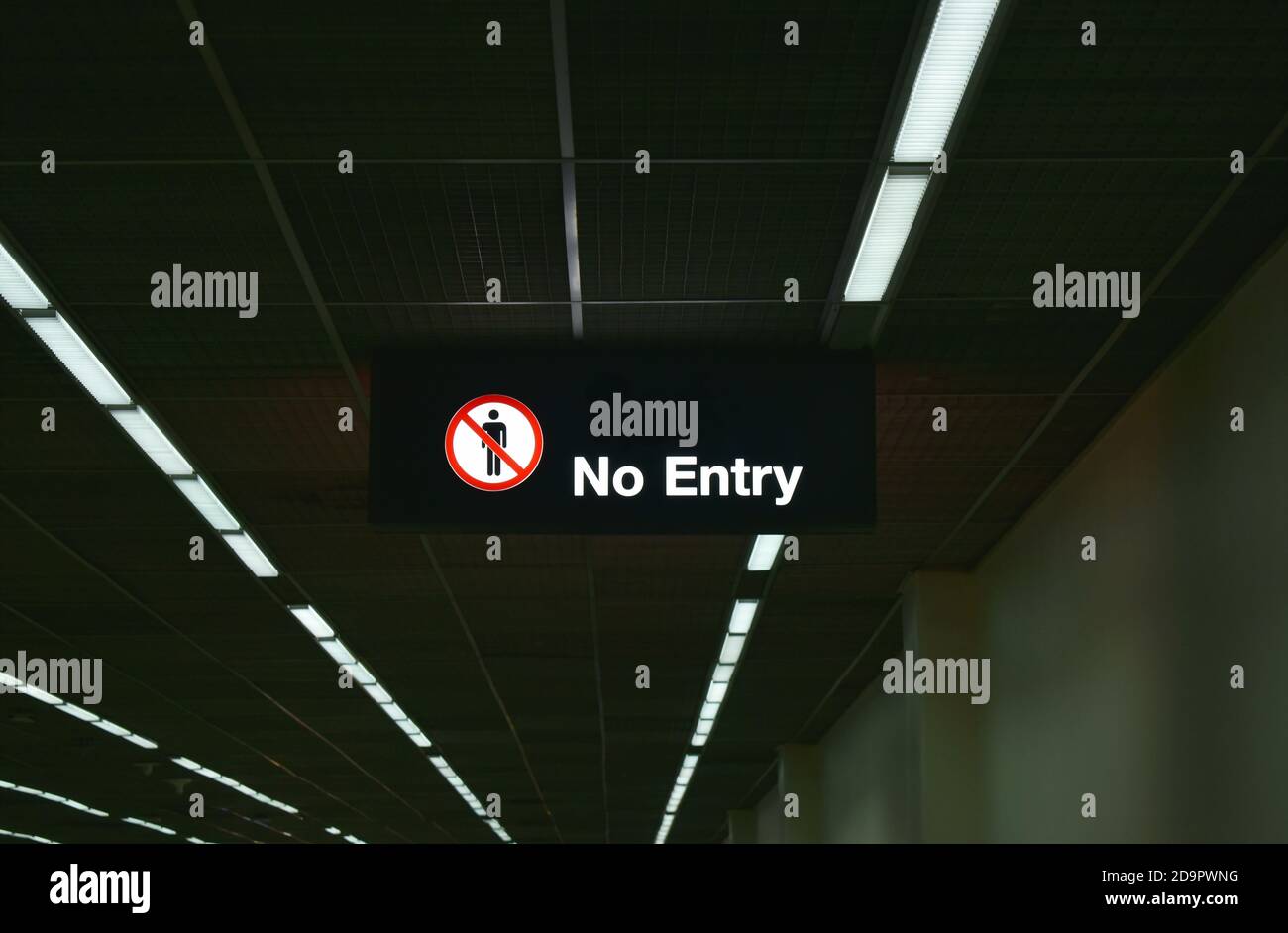 no entry sign on ceiling at terminal Don muang international airport ...