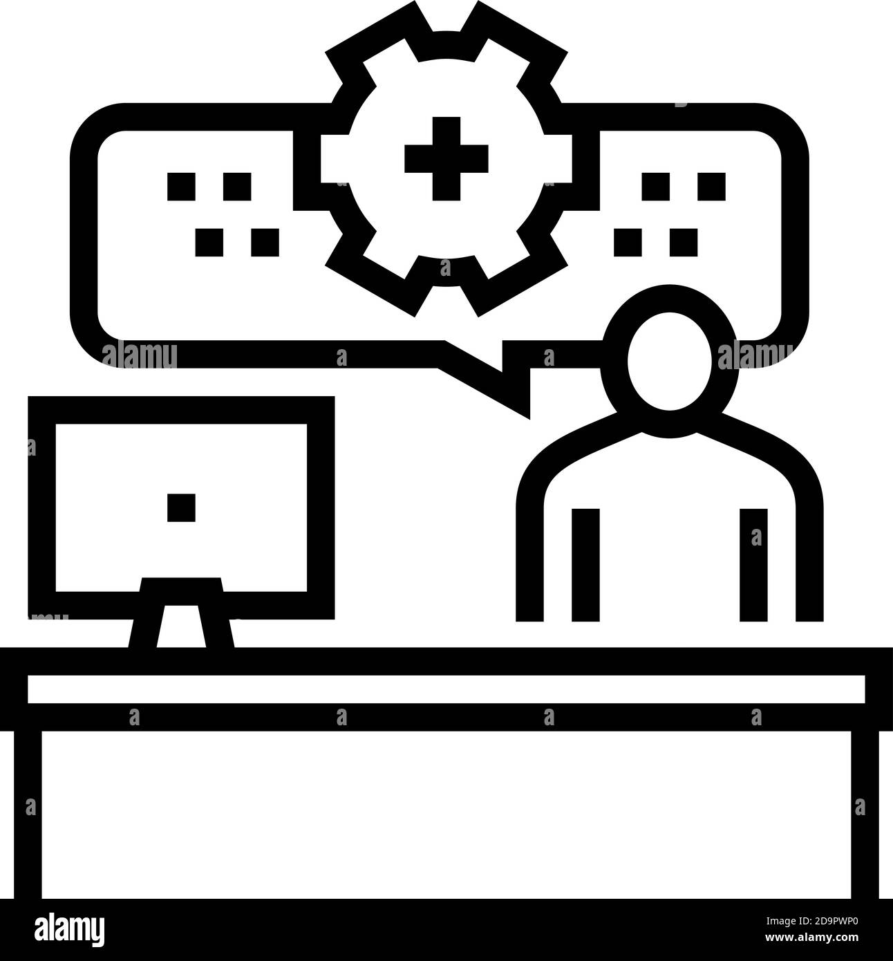 employee working process line icon vector illustration Stock Vector ...
