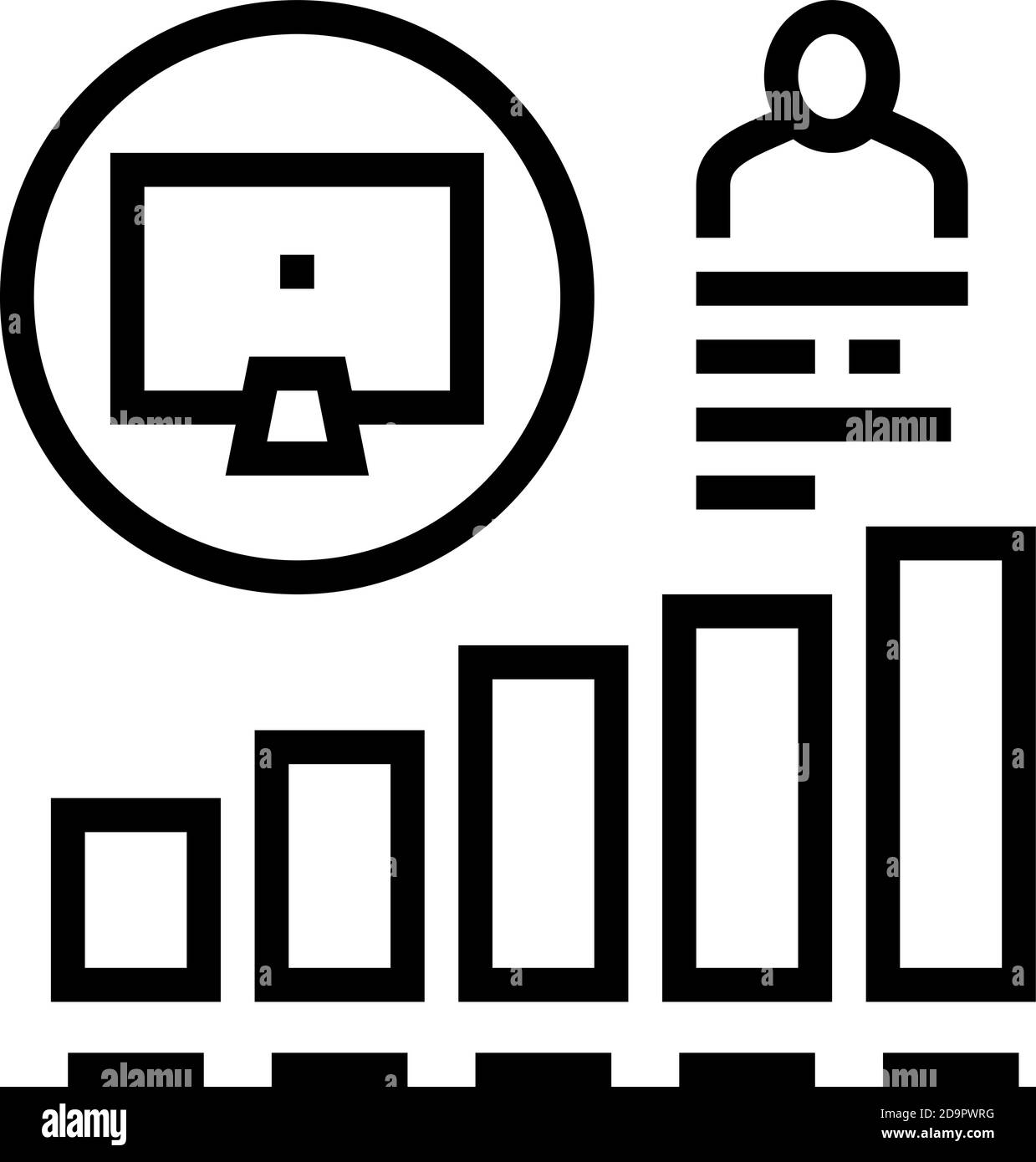 worker growing indicators line icon vector illustration Stock Vector ...