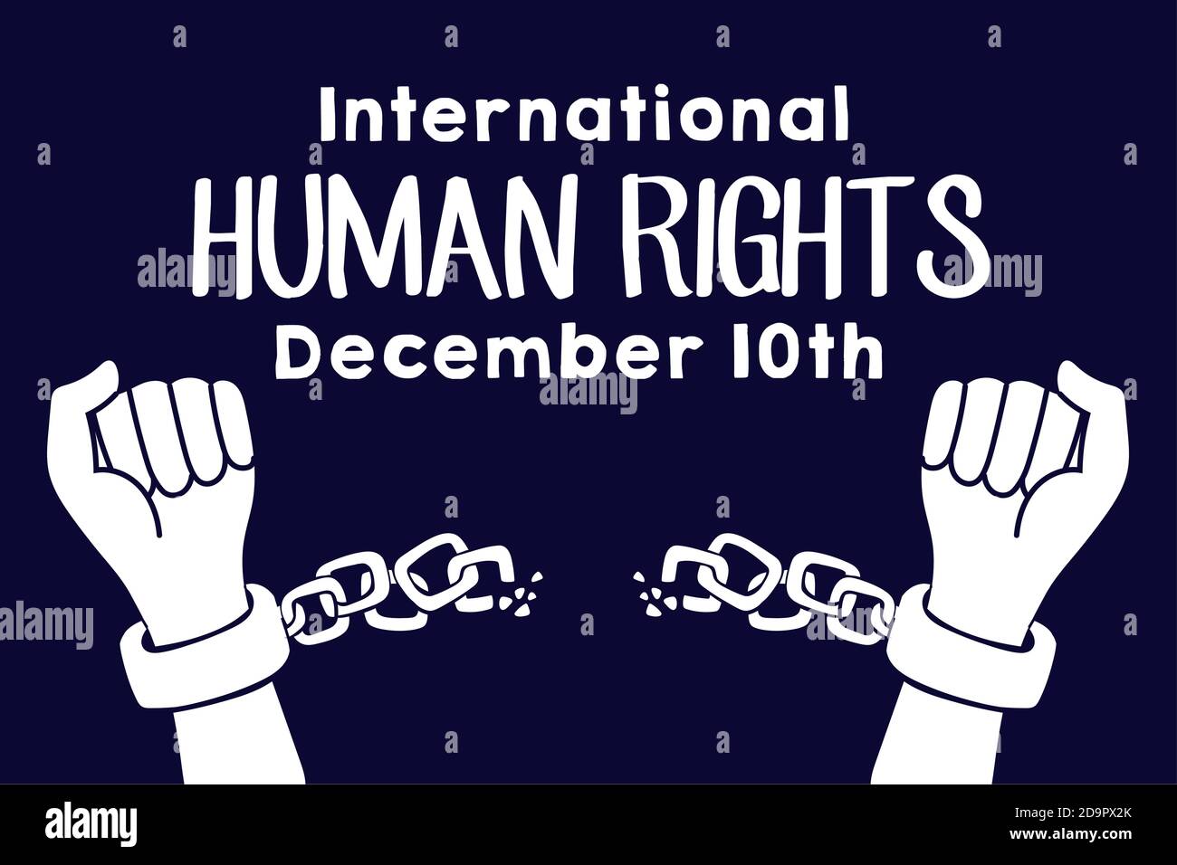 human rights campaign lettering with hands breaking chains vector ...