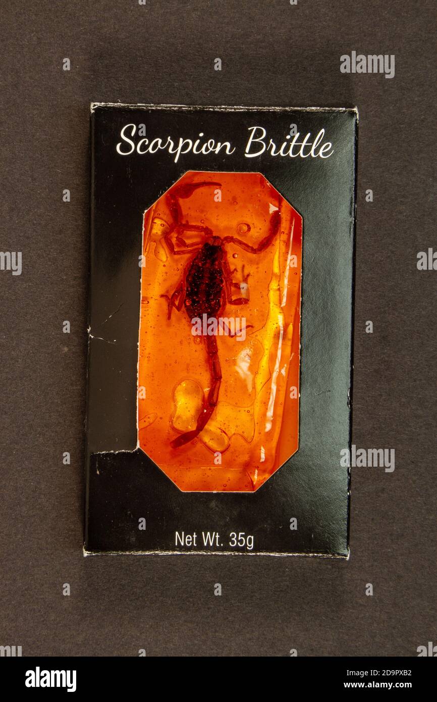 A Scorpion Brittle, an American sweet/candy, a brittle confectionery ...