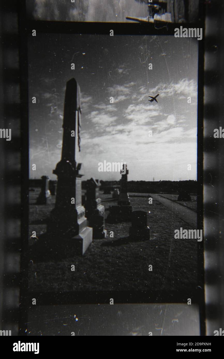 Fine 1970s vintage black and white photography of a cemetery full of ...