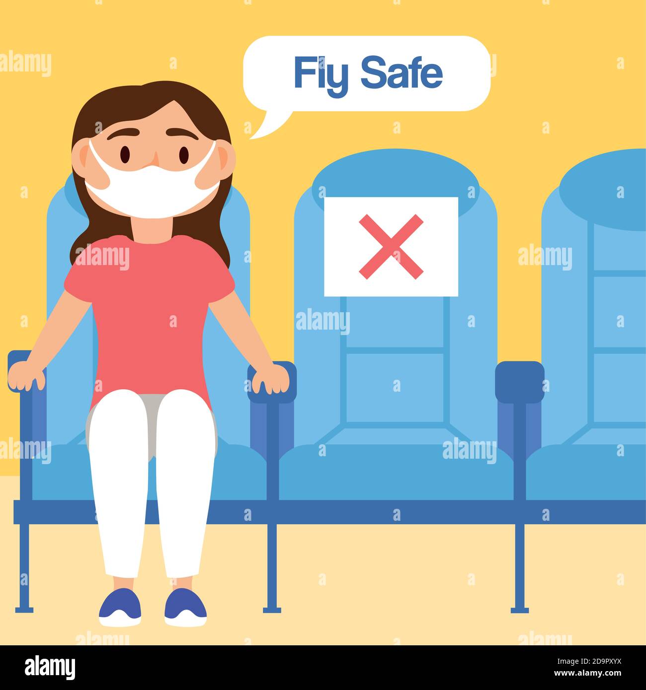 Airplane passenger seated Stock Vector Images - Alamy