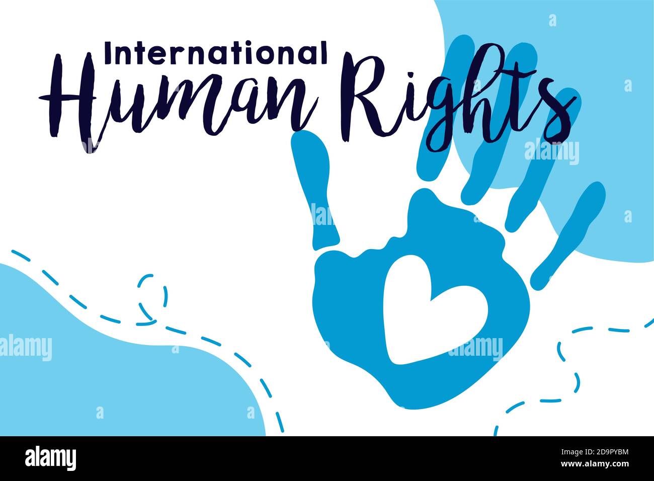 human rights campaign lettering with hand print and heart vector ...