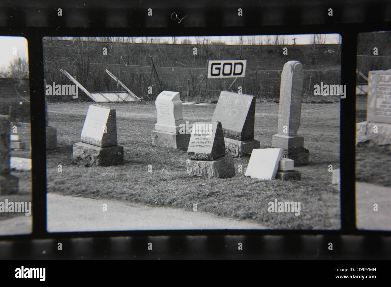 Fine 1970s vintage black and white photography of a cemetery full of ...