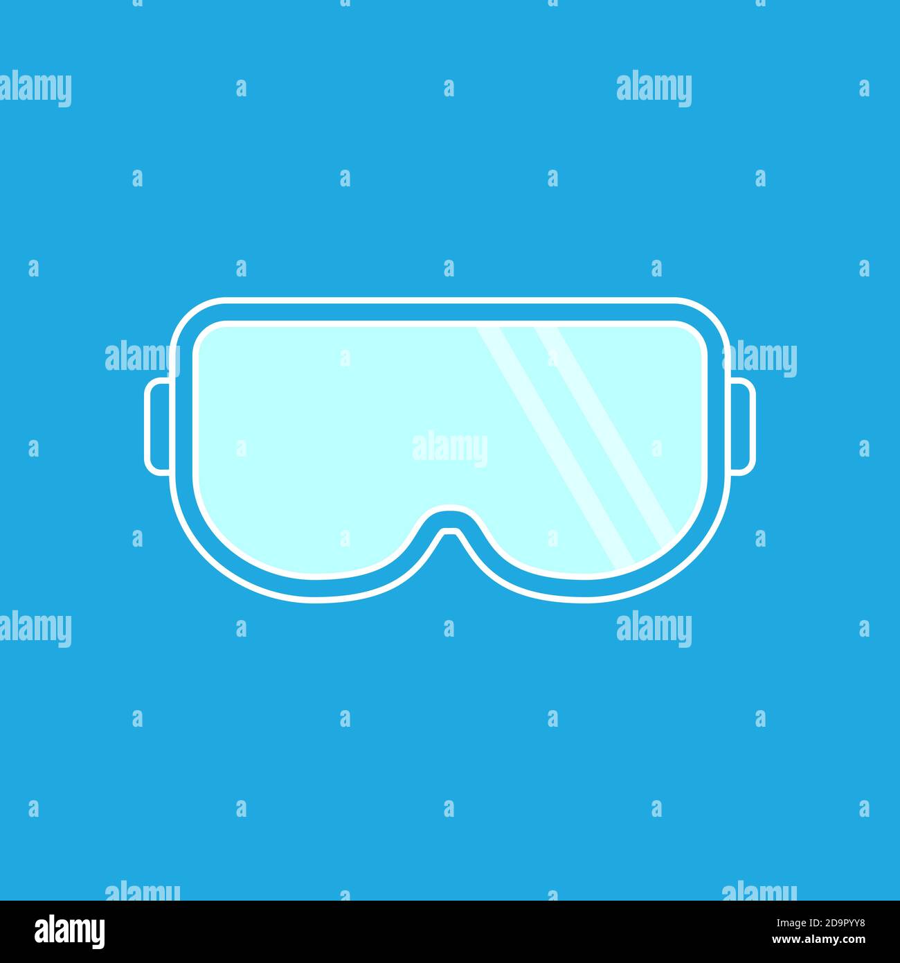 Protective glasses color icon. Medical or lab glasses with outline ...