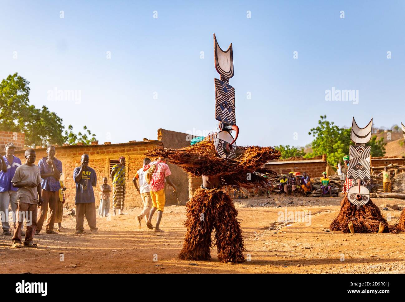 Dances With Nwantantay Masks Of Bwa People, Burkina Faso Stock Photo ...