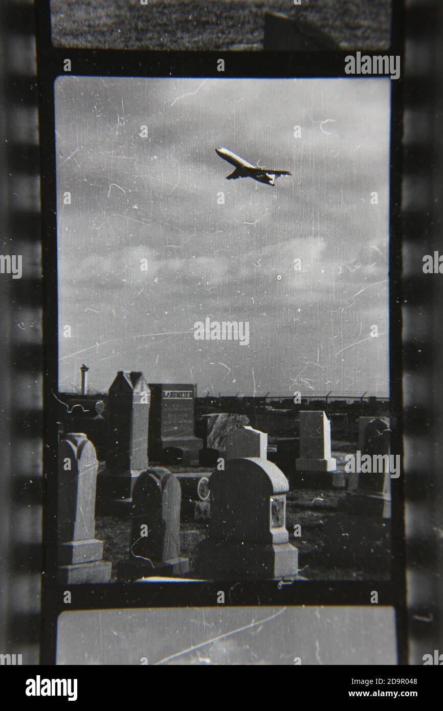 Fine 1970s vintage black and white photography of a cemetery full of ...