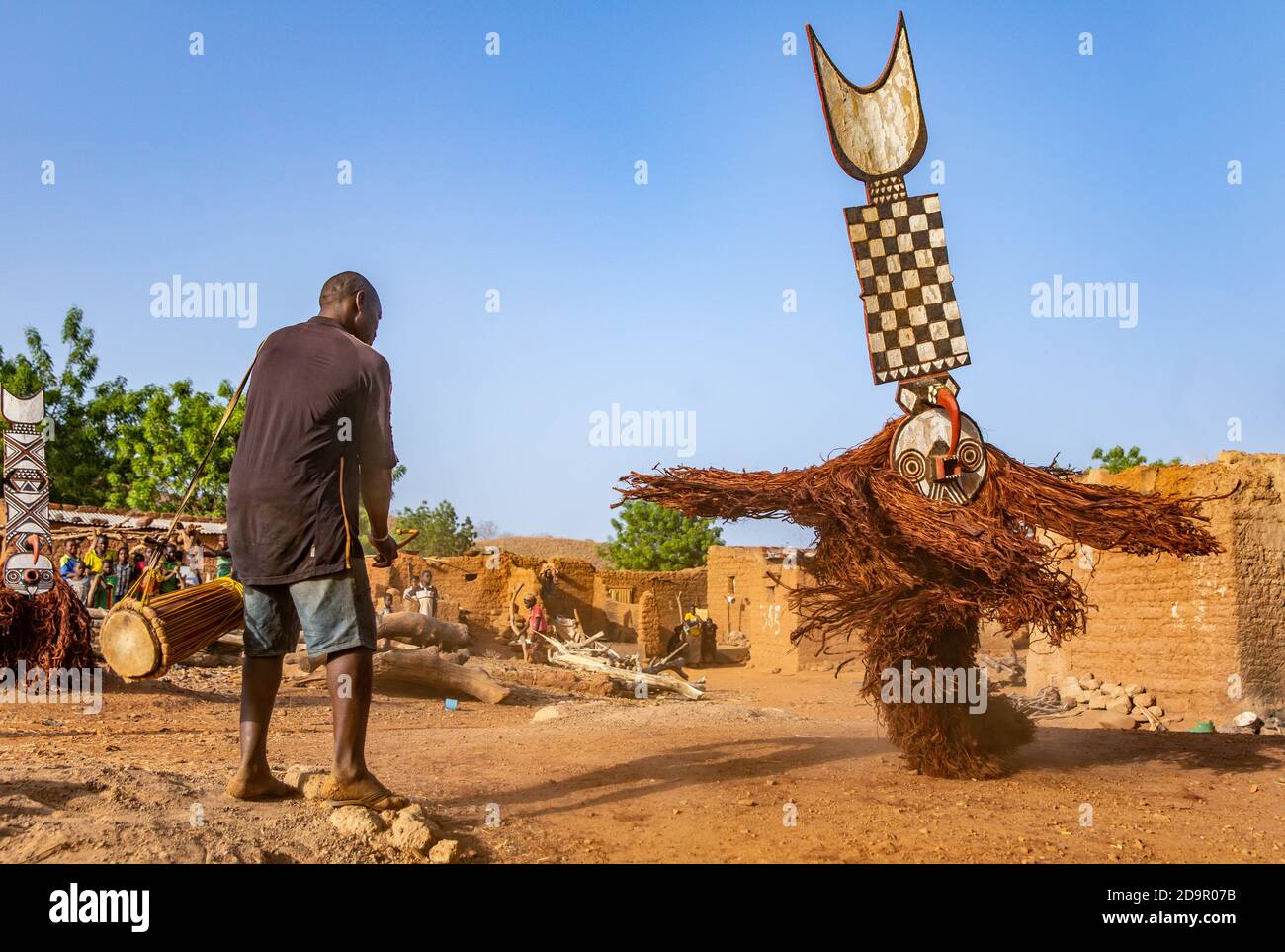 Dances With Nwantantay Masks Of Bwa People, Burkina Faso Stock Photo ...