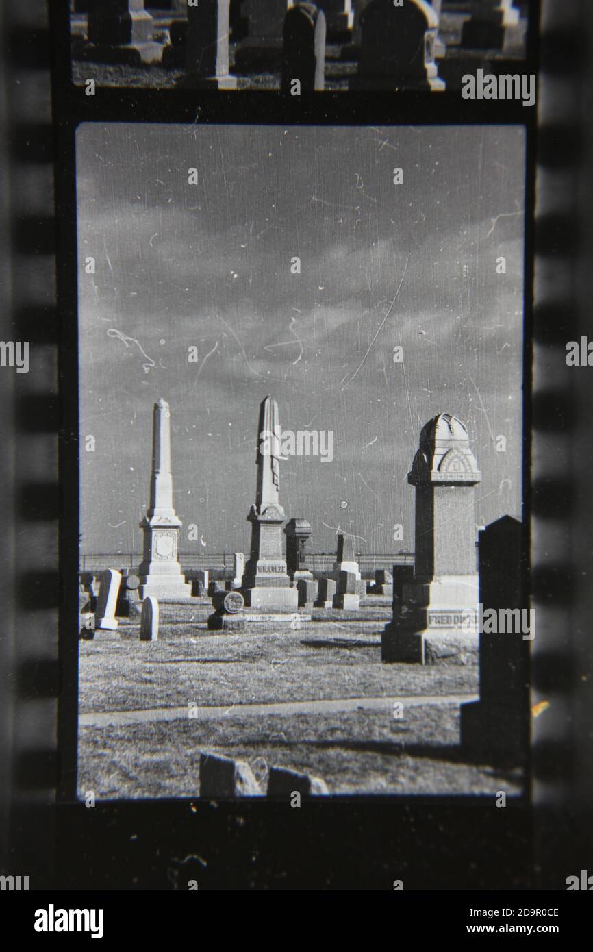 Fine 1970s vintage black and white photography of a cemetery full of ...