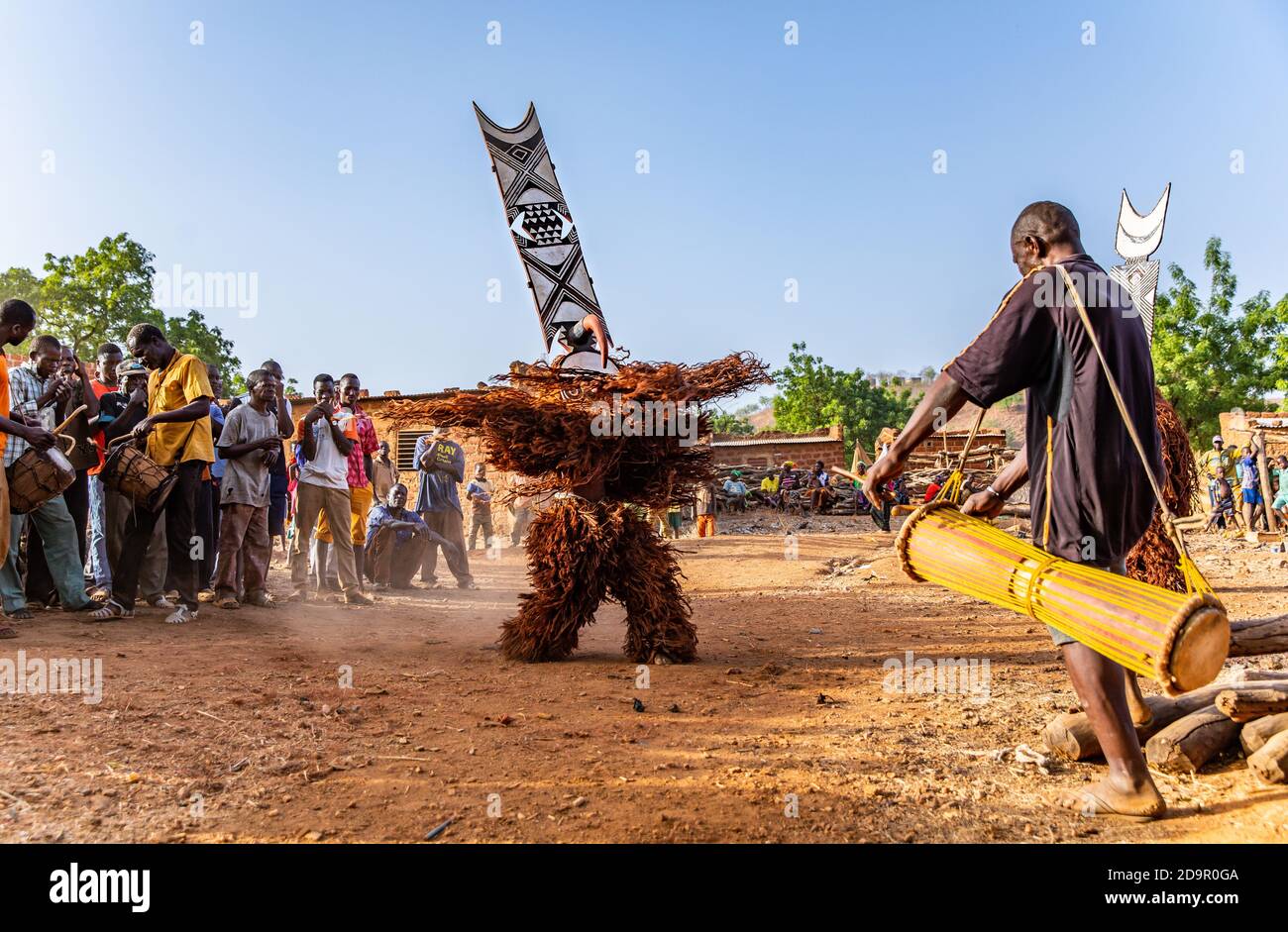 Dances With Nwantantay Masks Of Bwa People, Burkina Faso Stock Photo ...
