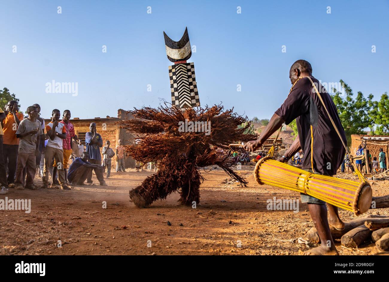 Dances With Nwantantay Masks Of Bwa People, Burkina Faso Stock Photo ...