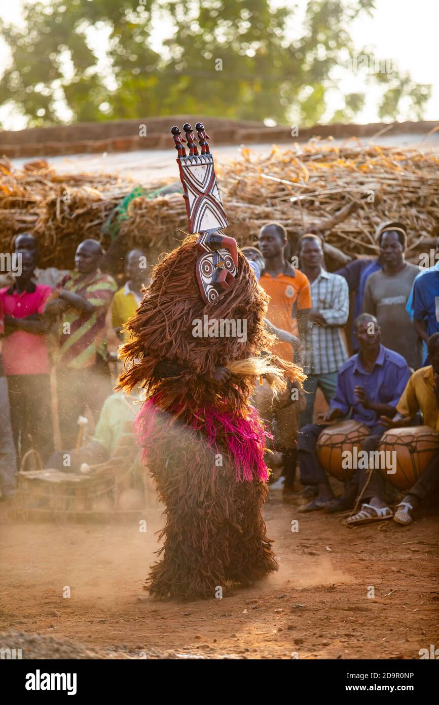 Dances With Nwantantay Masks Of Bwa People, Burkina Faso Stock Photo ...
