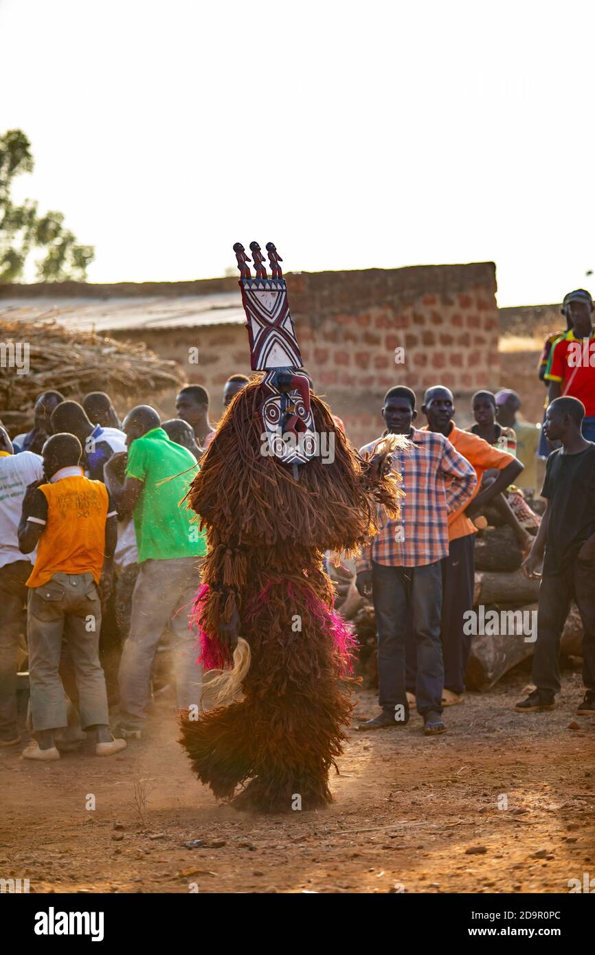 Dances With Nwantantay Masks Of Bwa People, Burkina Faso Stock Photo ...