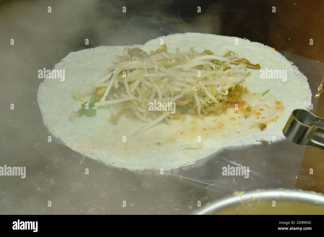 hot spring roll wrapped bean sprout and tofu street food in Taiwan ...