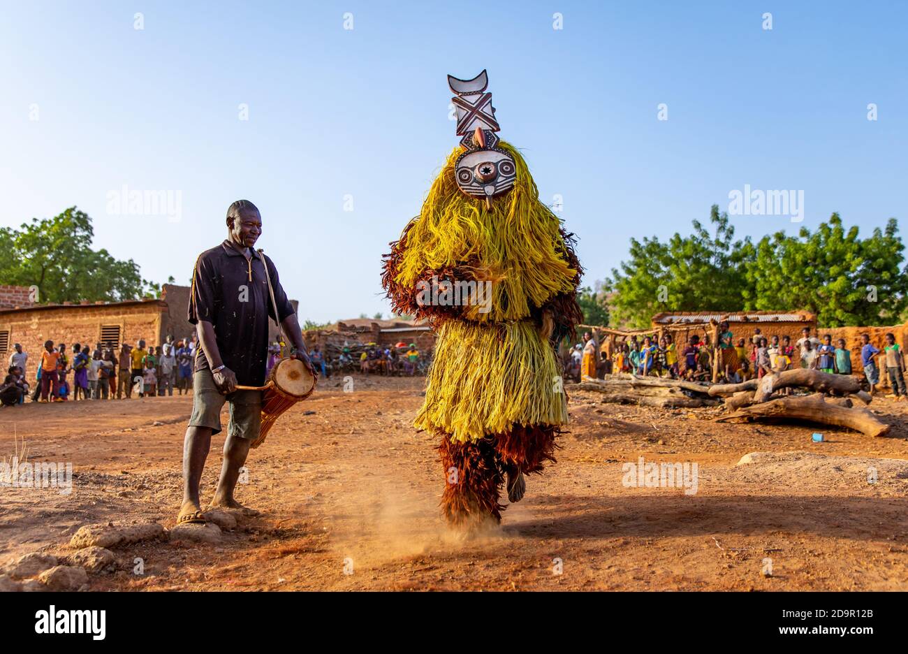 Dances With Nwantantay Masks Of Bwa People, Burkina Faso Stock Photo ...