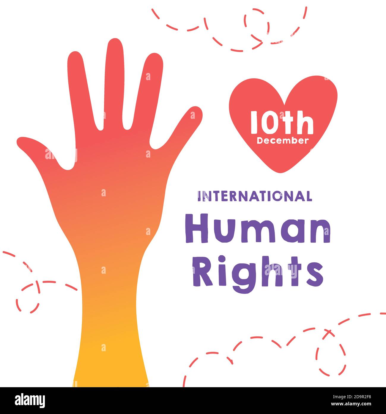 human rights campaign lettering with hand silhouette and heart vector ...
