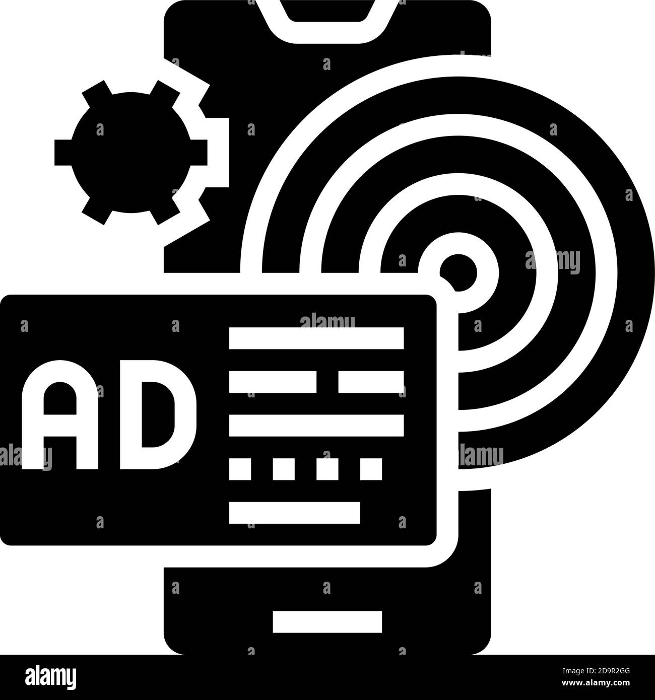 targeted advertising glyph icon vector illustration sign Stock Vector ...