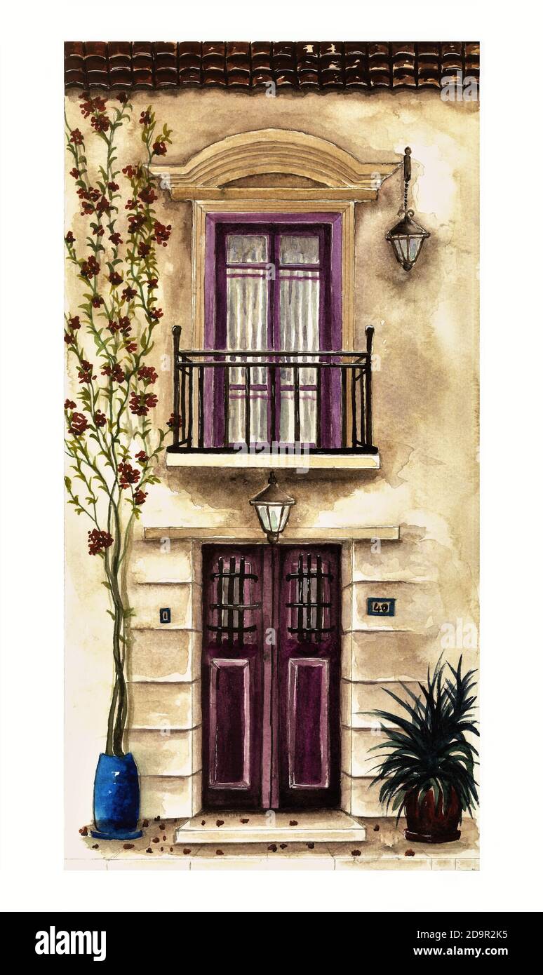 Historic stone building balcony Cut Out Stock Images & Pictures - Alamy