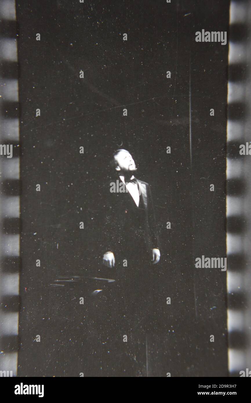 Fine 1970s vintage black and white photography of an on stage ...