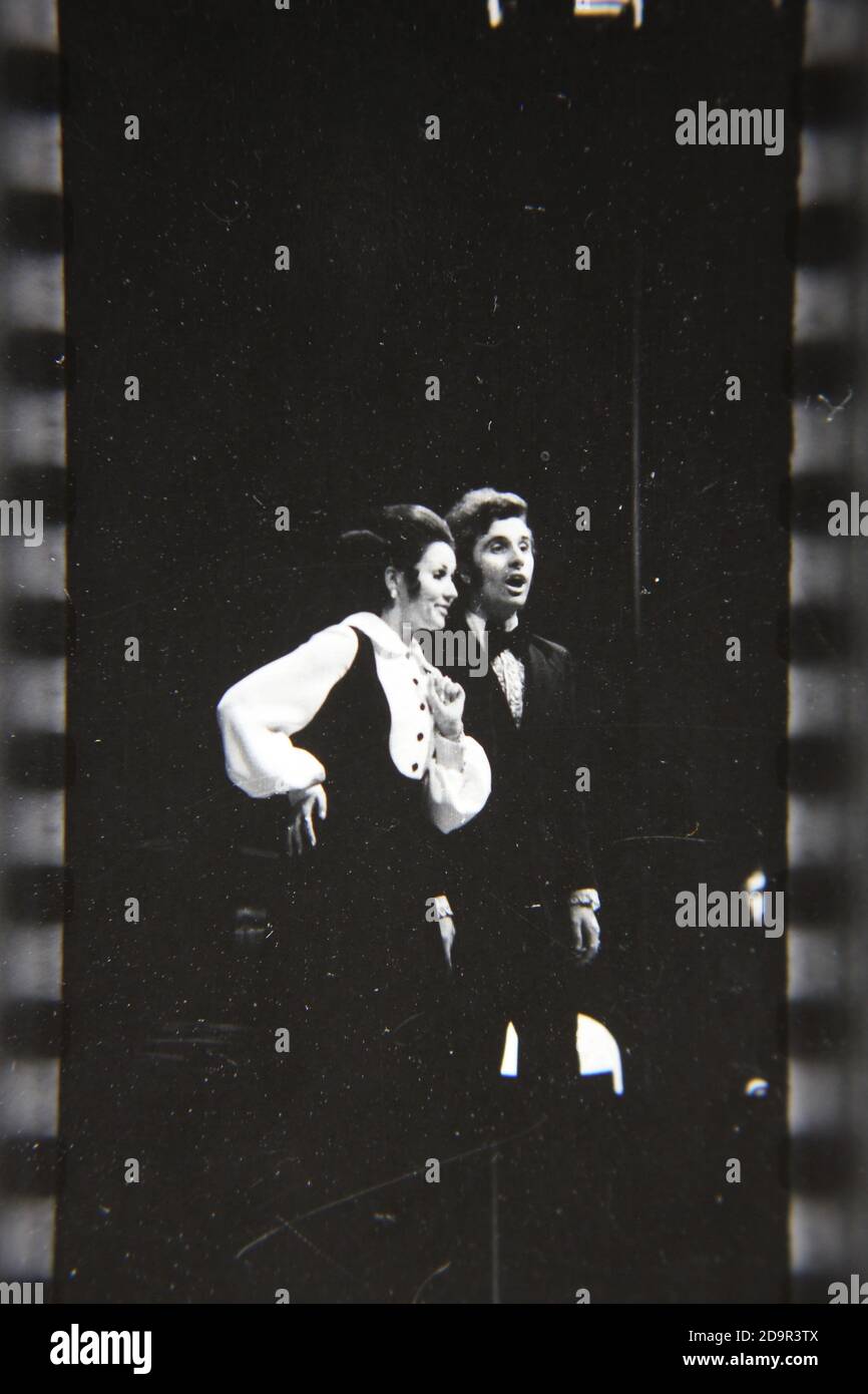 Fine 1970s vintage black and white photography of an on stage ...