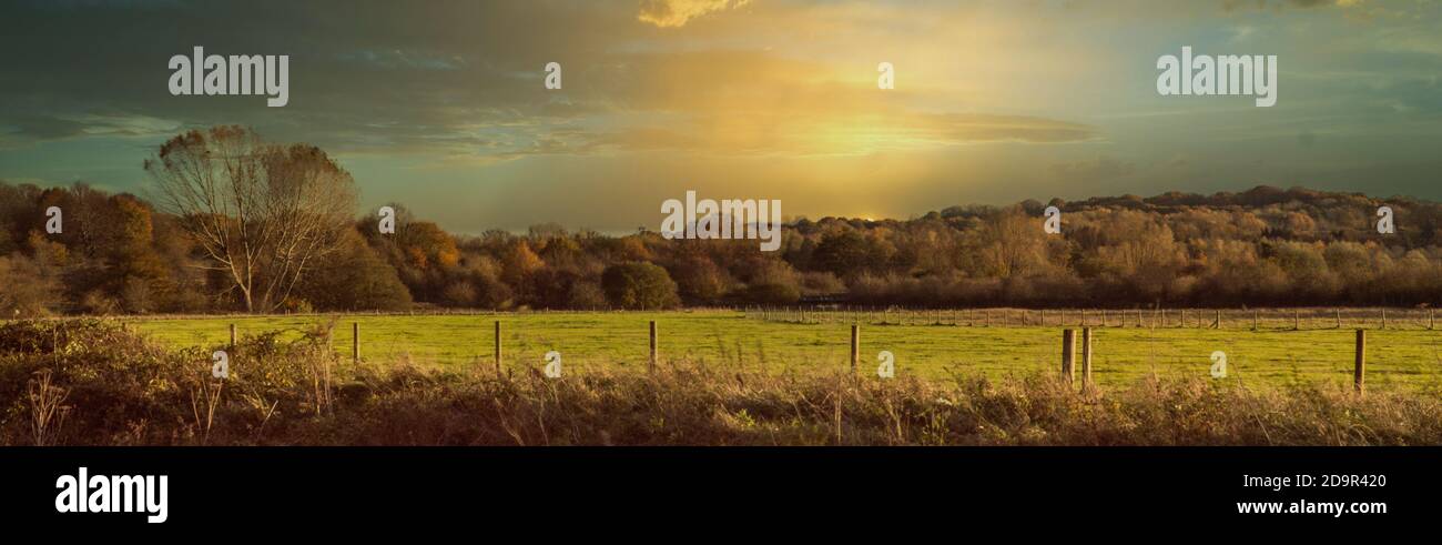 Lovely Autumn sunrise / sunset Landscape Stock Photo - Alamy