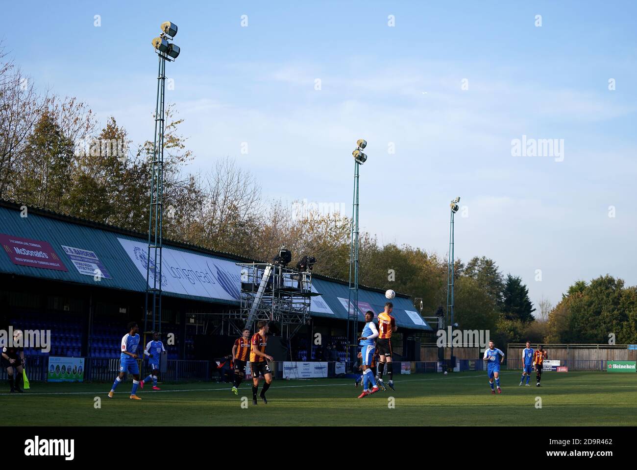 General view of the action during the FA Cup first round match at ...