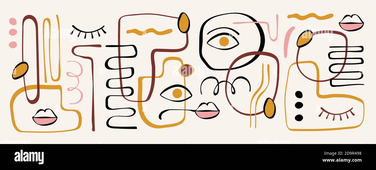 Modern abstract elements set, minimal design, vector illustration Stock ...