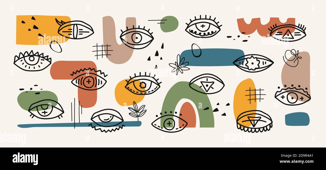 Modern abstract elements set, minimal design, vector illustration Stock ...