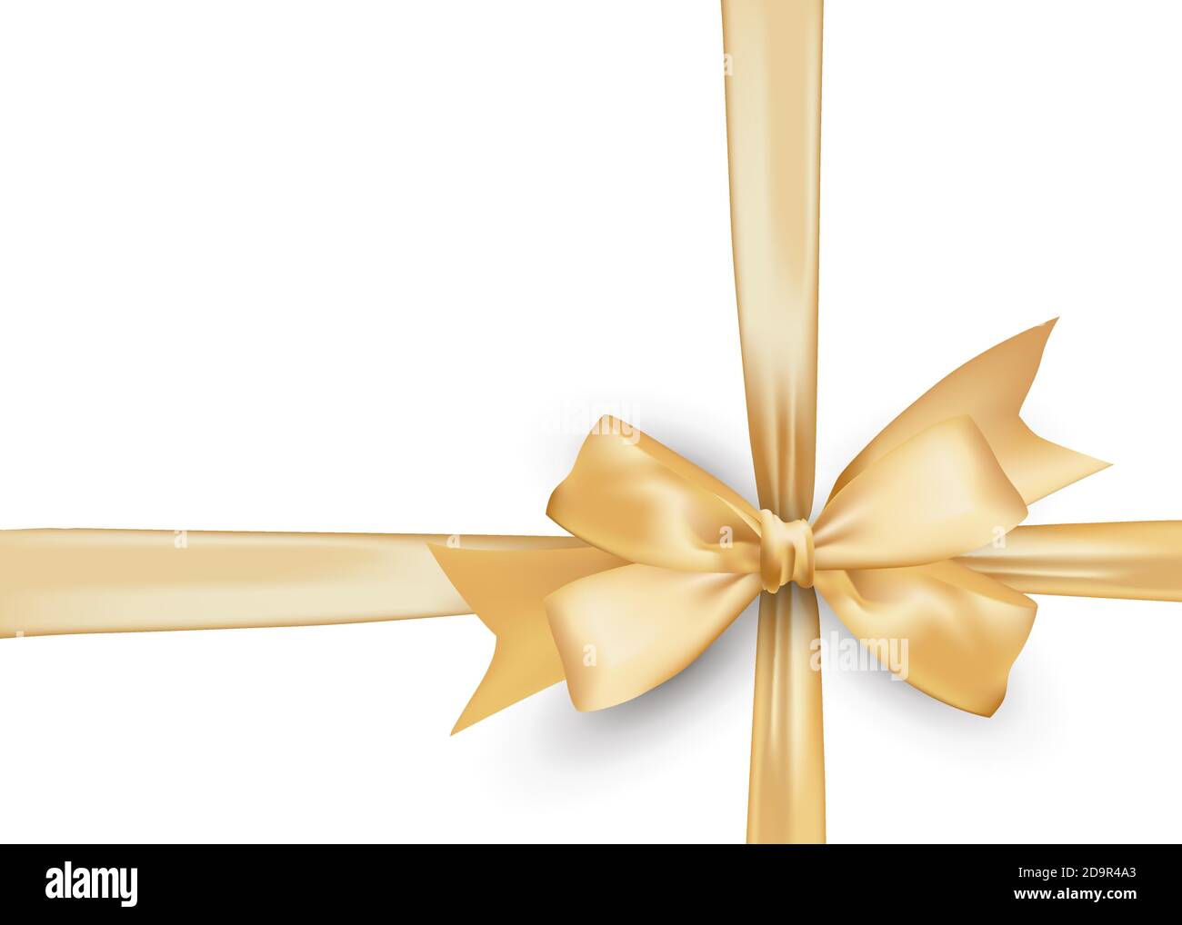 Gold bow isolated on white background Stock Vector Image & Art - Alamy