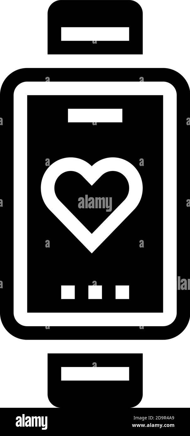 heart rhythm watch glyph icon vector illustration Stock Vector Image ...