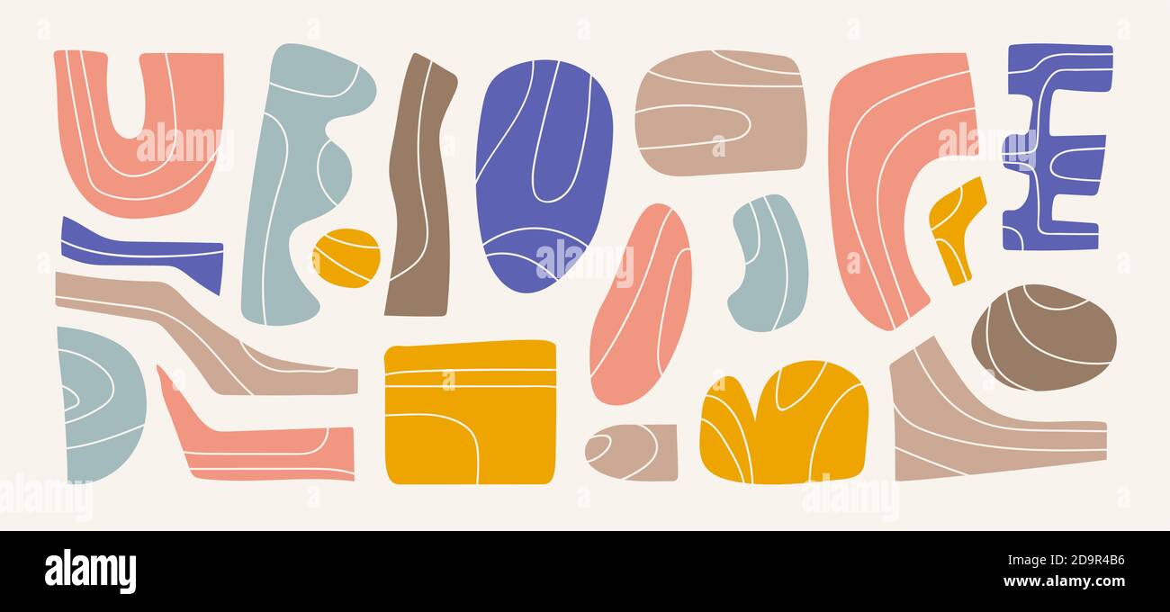 Modern abstract elements set, minimal design, vector illustration Stock ...