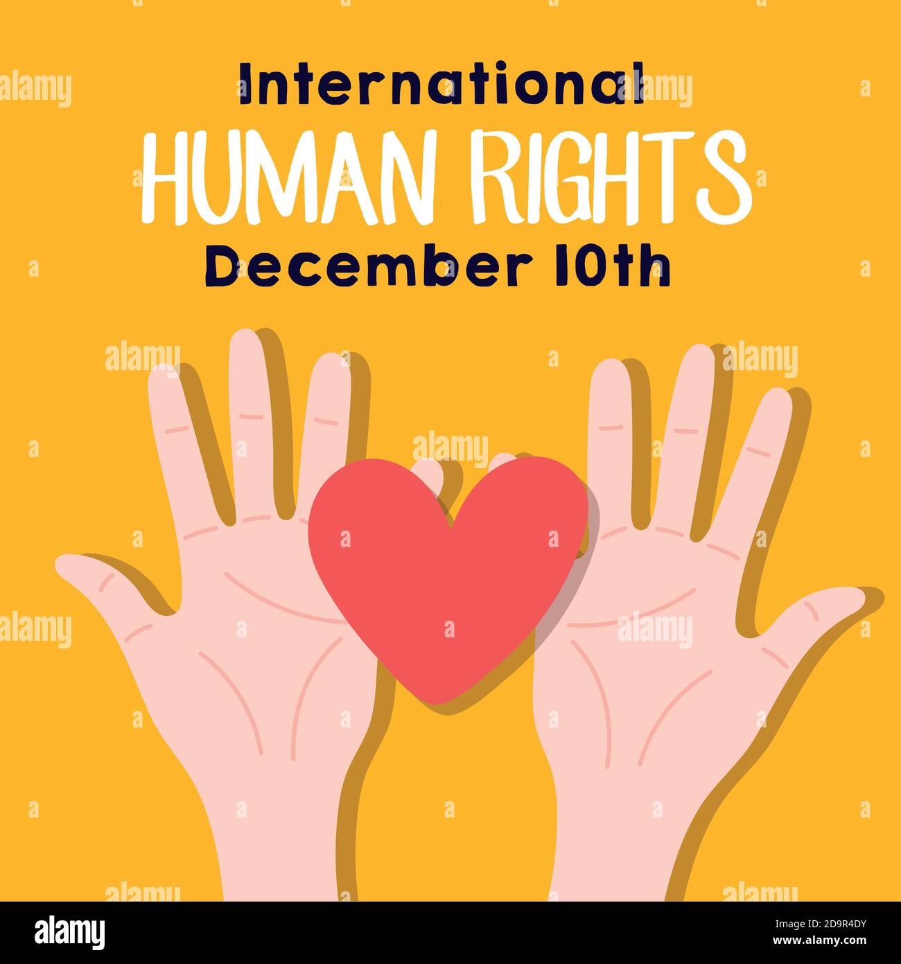 human rights campaign lettering with hands lifting heart vector ...