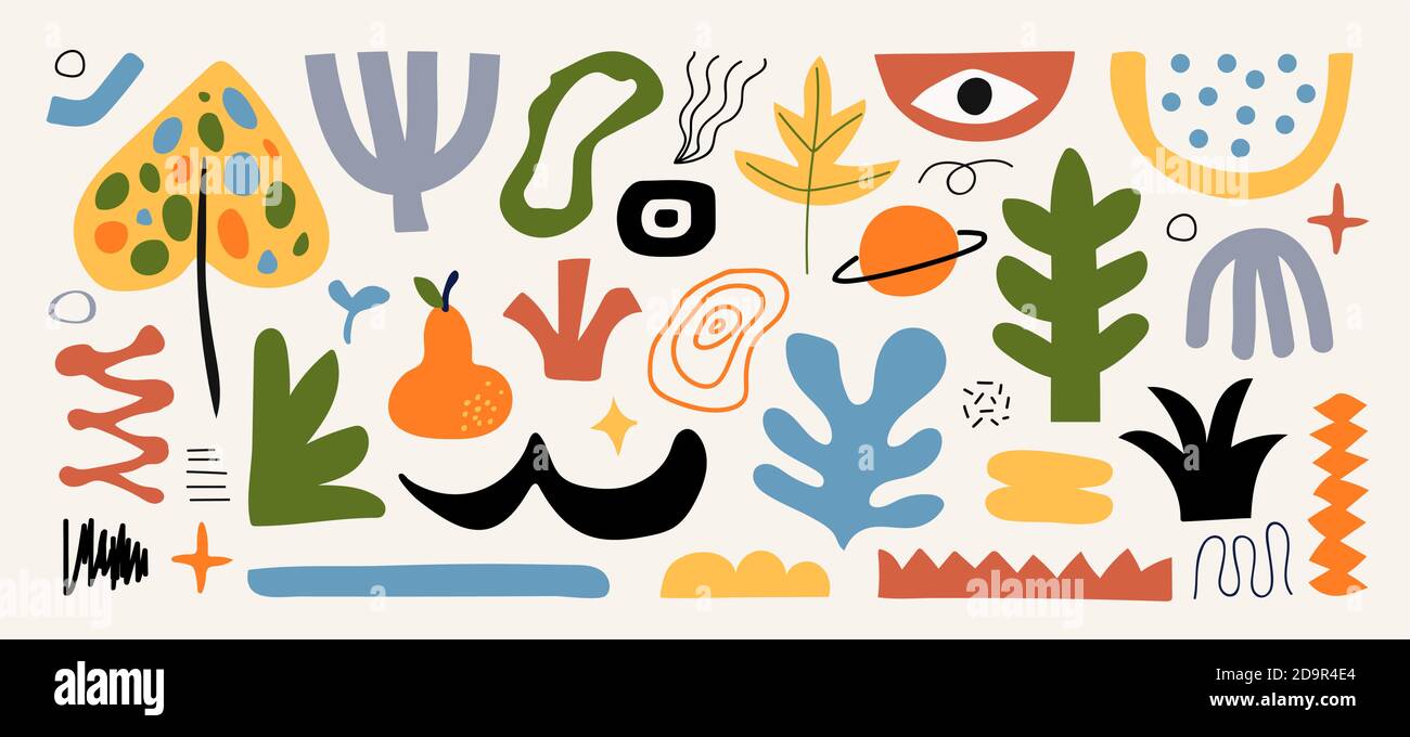 Modern abstract elements set, minimal design, vector illustration Stock ...