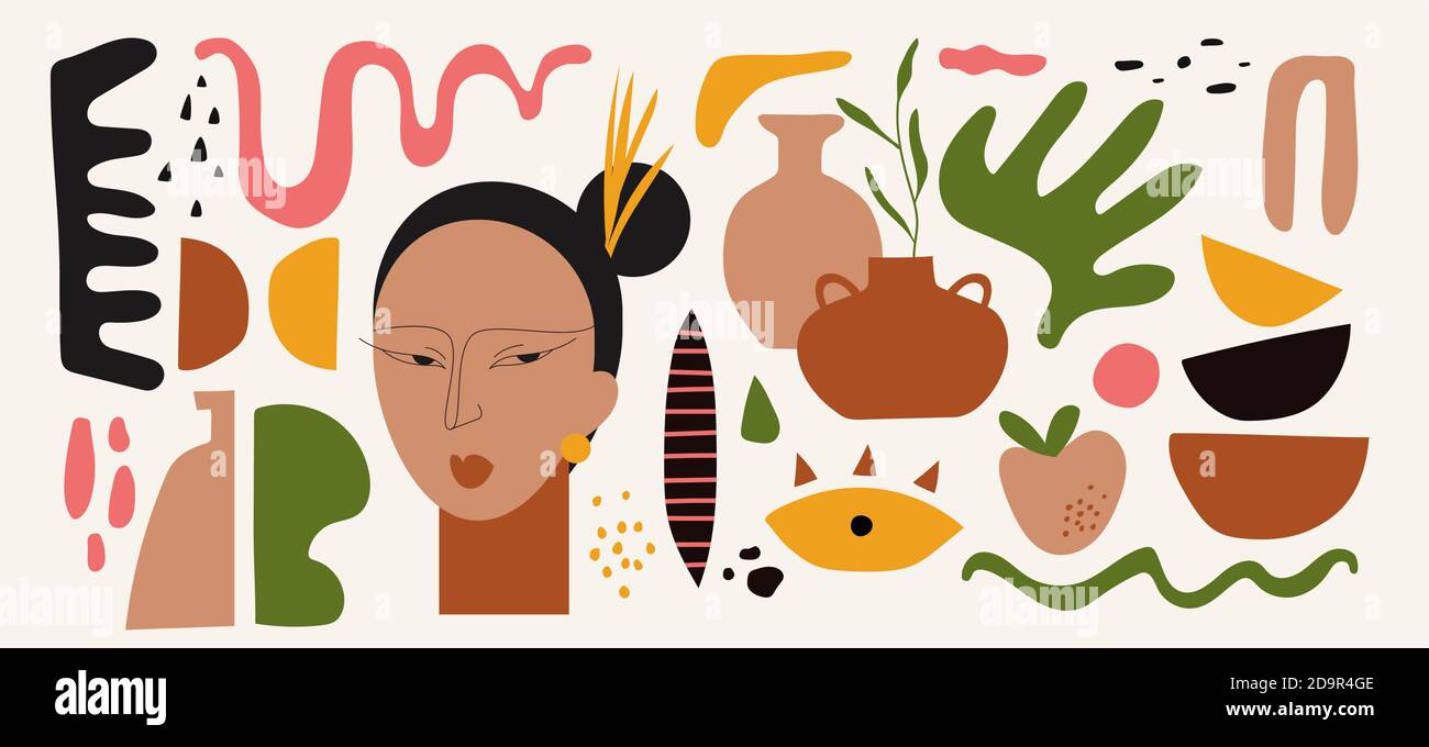 Modern abstract elements set, minimal design, vector illustration Stock ...