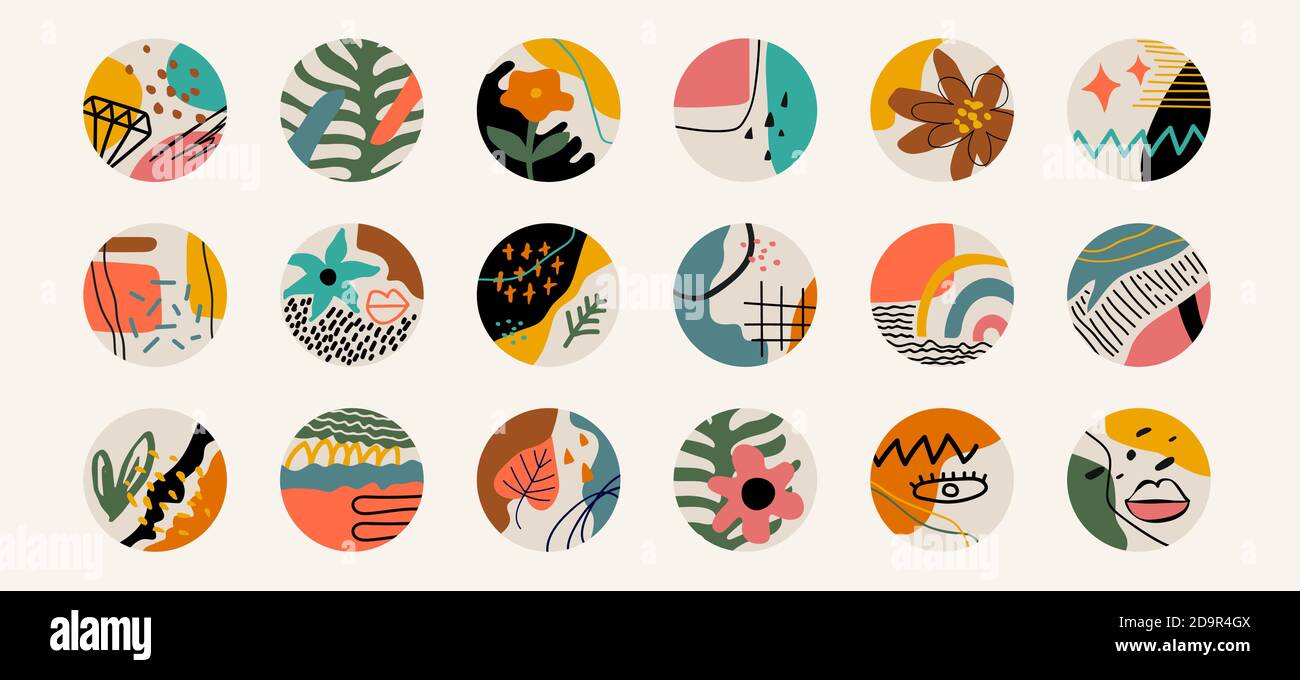 Modern abstract elements set, minimal design, vector illustration Stock ...