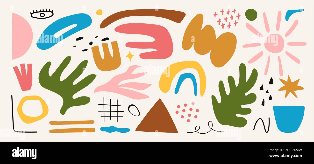 Modern abstract elements set, minimal design, vector illustration Stock ...