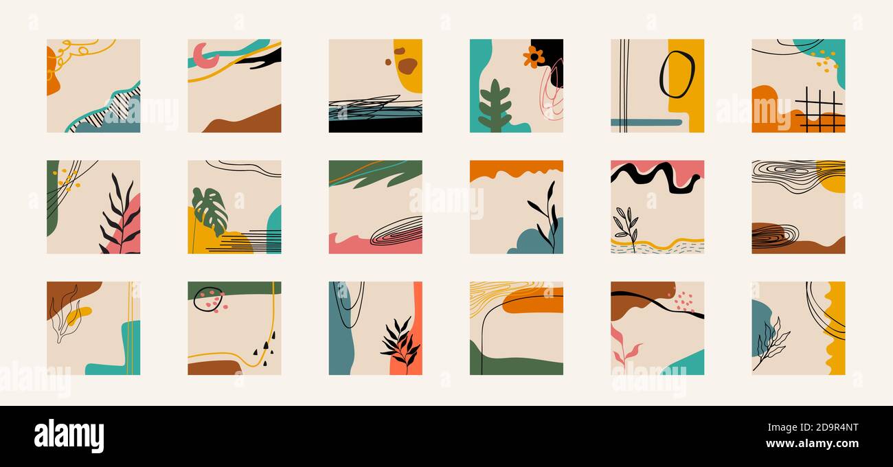 Modern abstract elements set, minimal design, vector illustration Stock ...