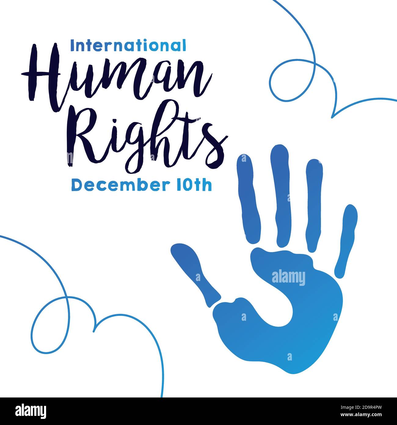 human rights campaign lettering with vector illustration design Stock ...