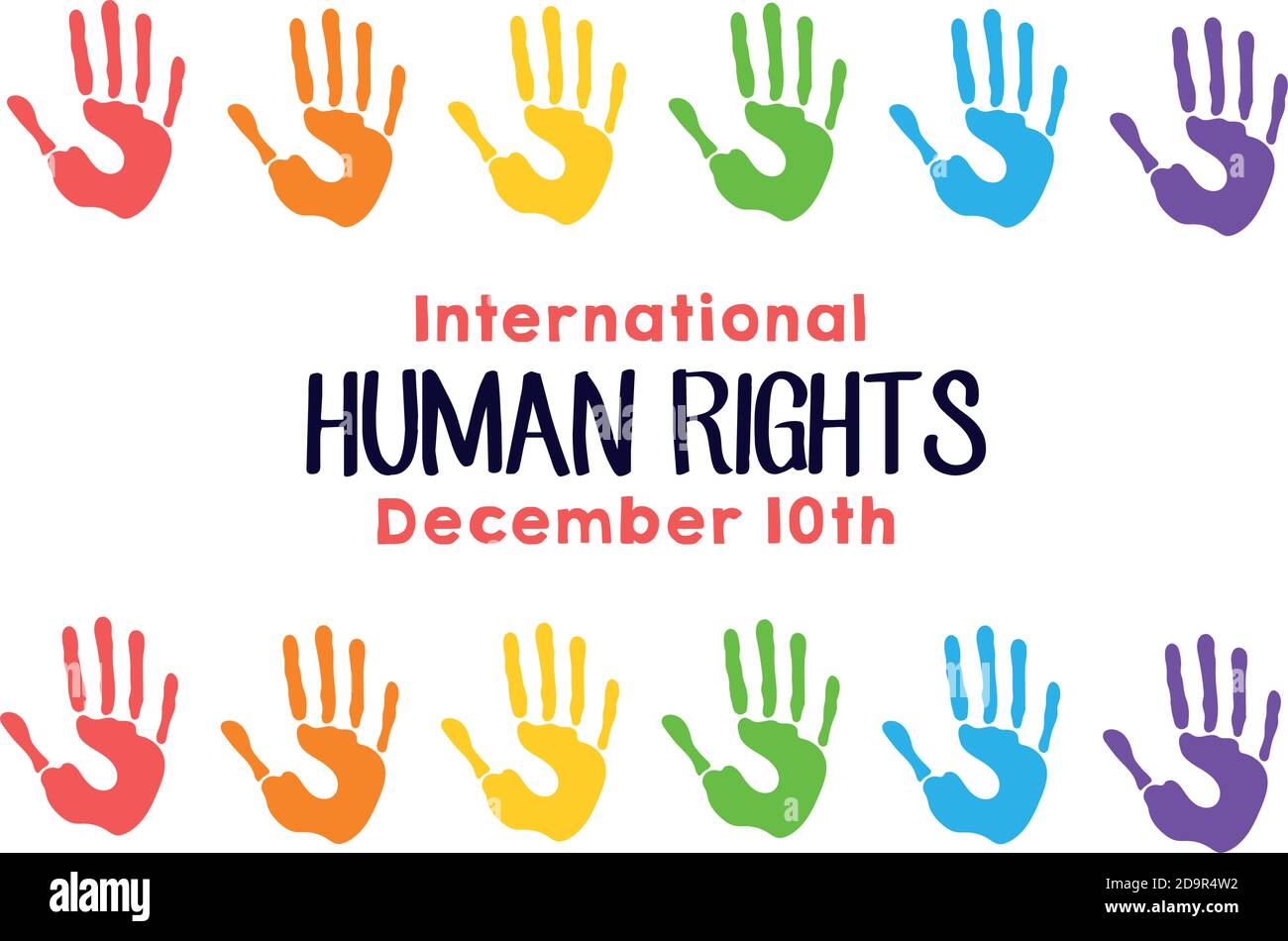 human rights campaign lettering with hands print colors square frame ...