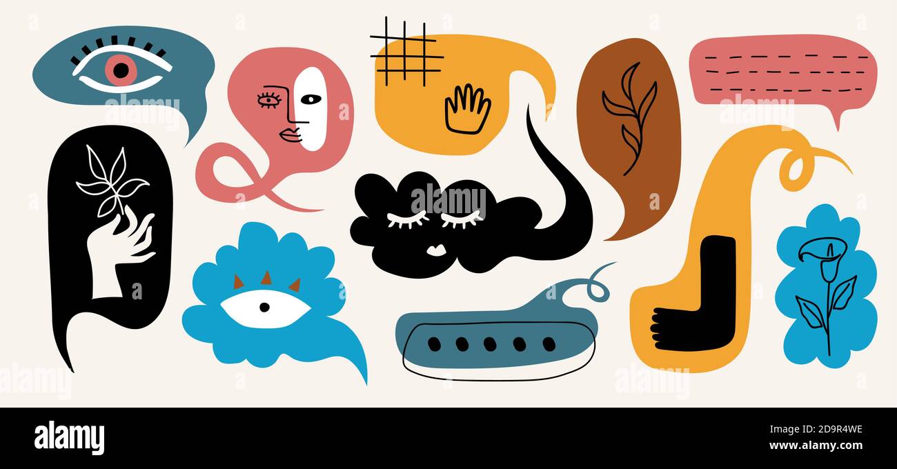 Modern abstract elements set, minimal design, vector illustration Stock ...