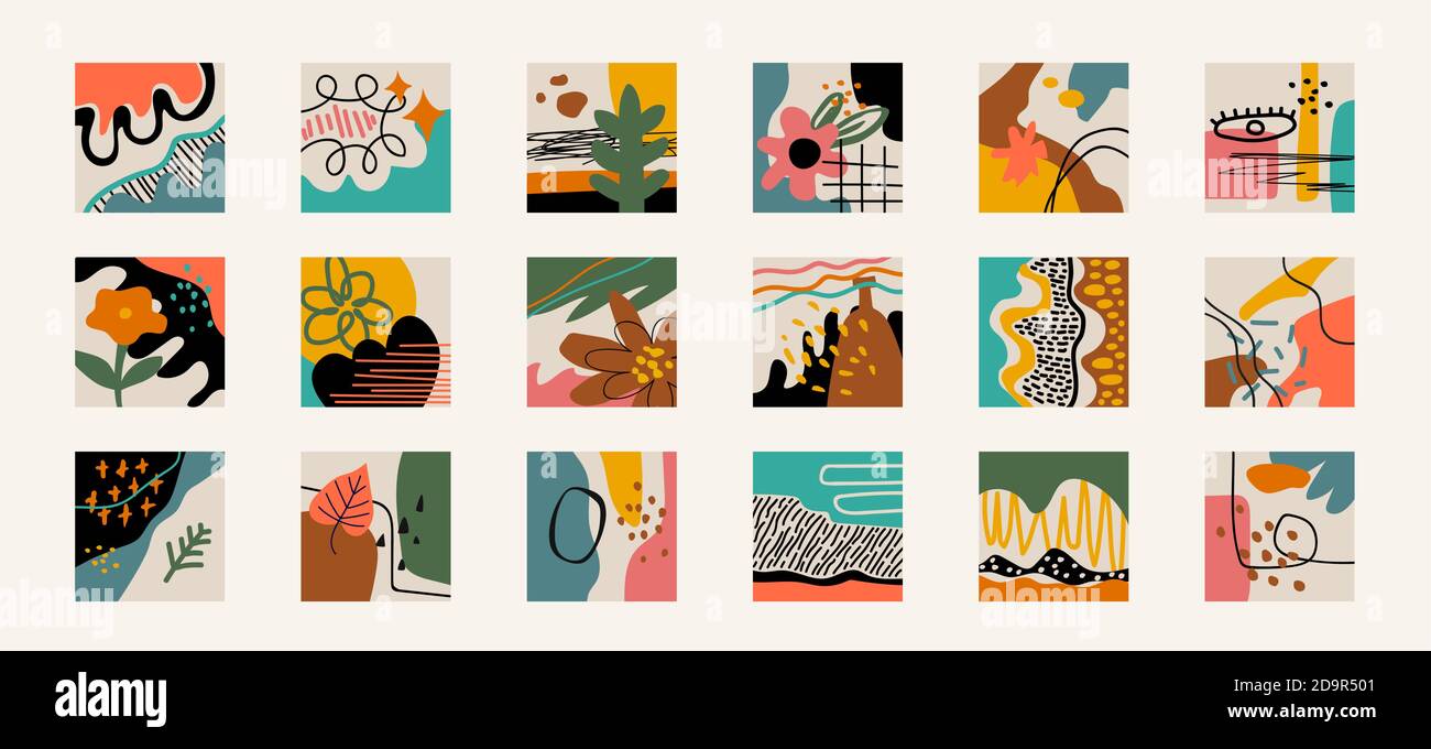 Modern abstract elements set, minimal design, vector illustration Stock ...