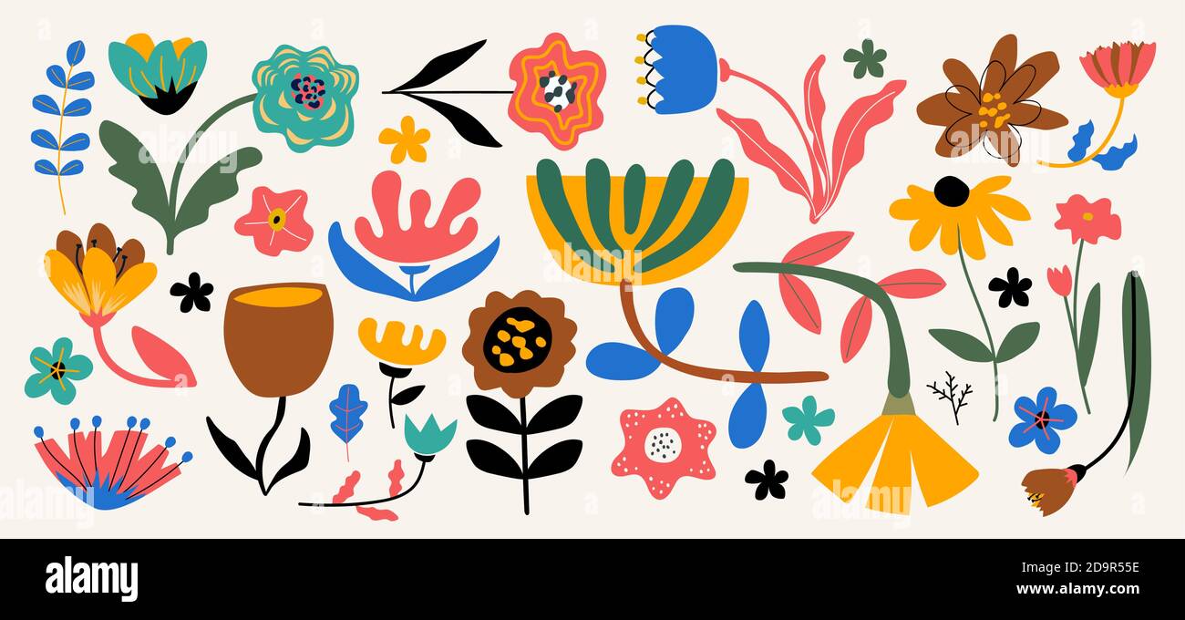 Modern abstract elements set, minimal design, vector illustration Stock ...